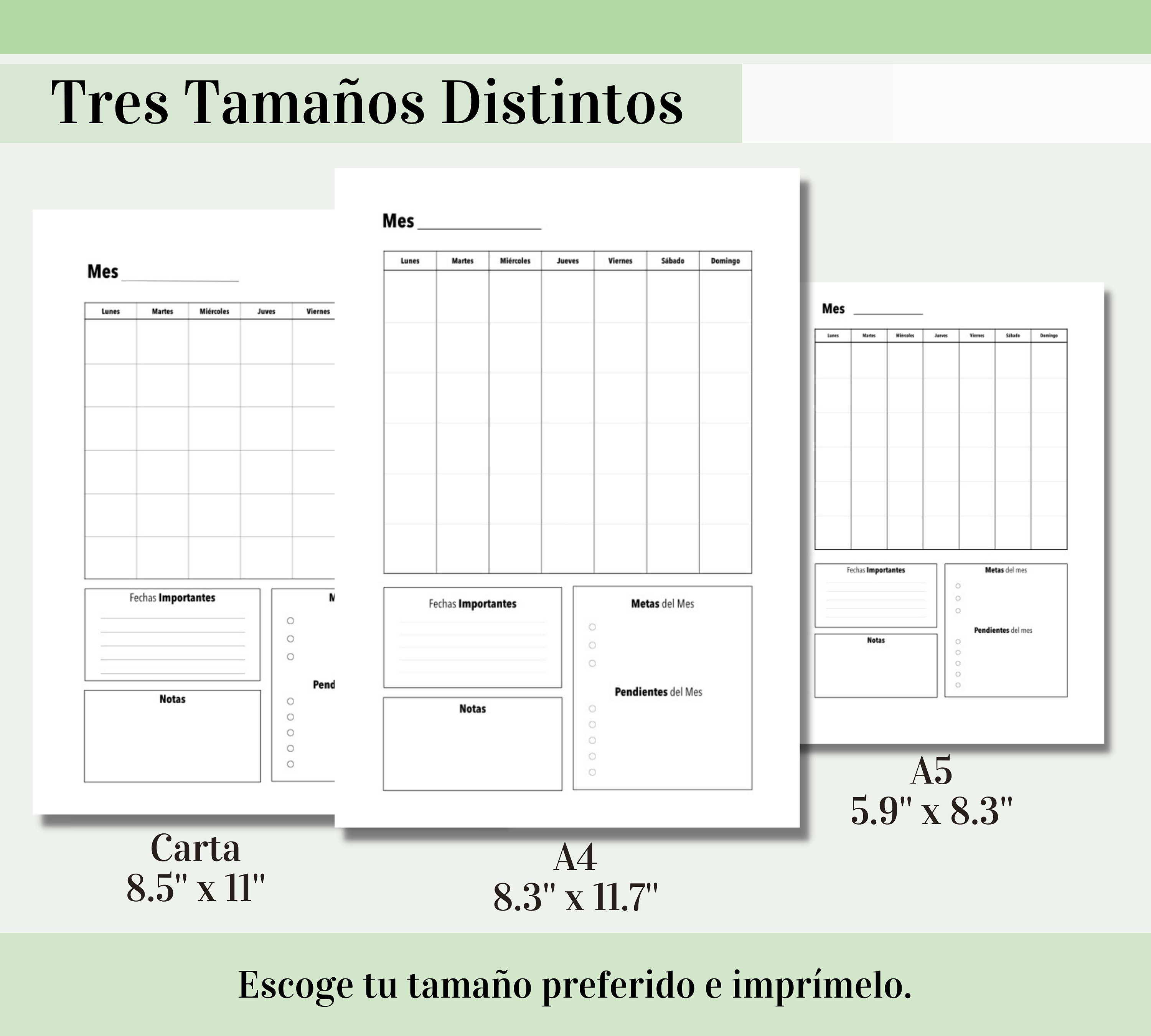 Actualizado Planificador Sencillo en Español Plantillas Imprimibles ...