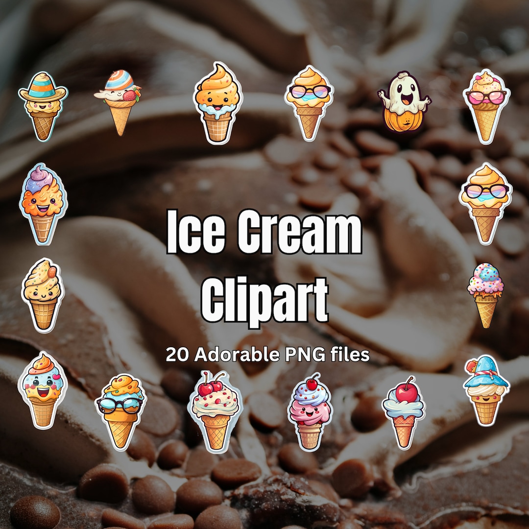 Ice Cream Cones Clipart | Cute Ice Cream Cones Clipart | Cartoon Ice ...