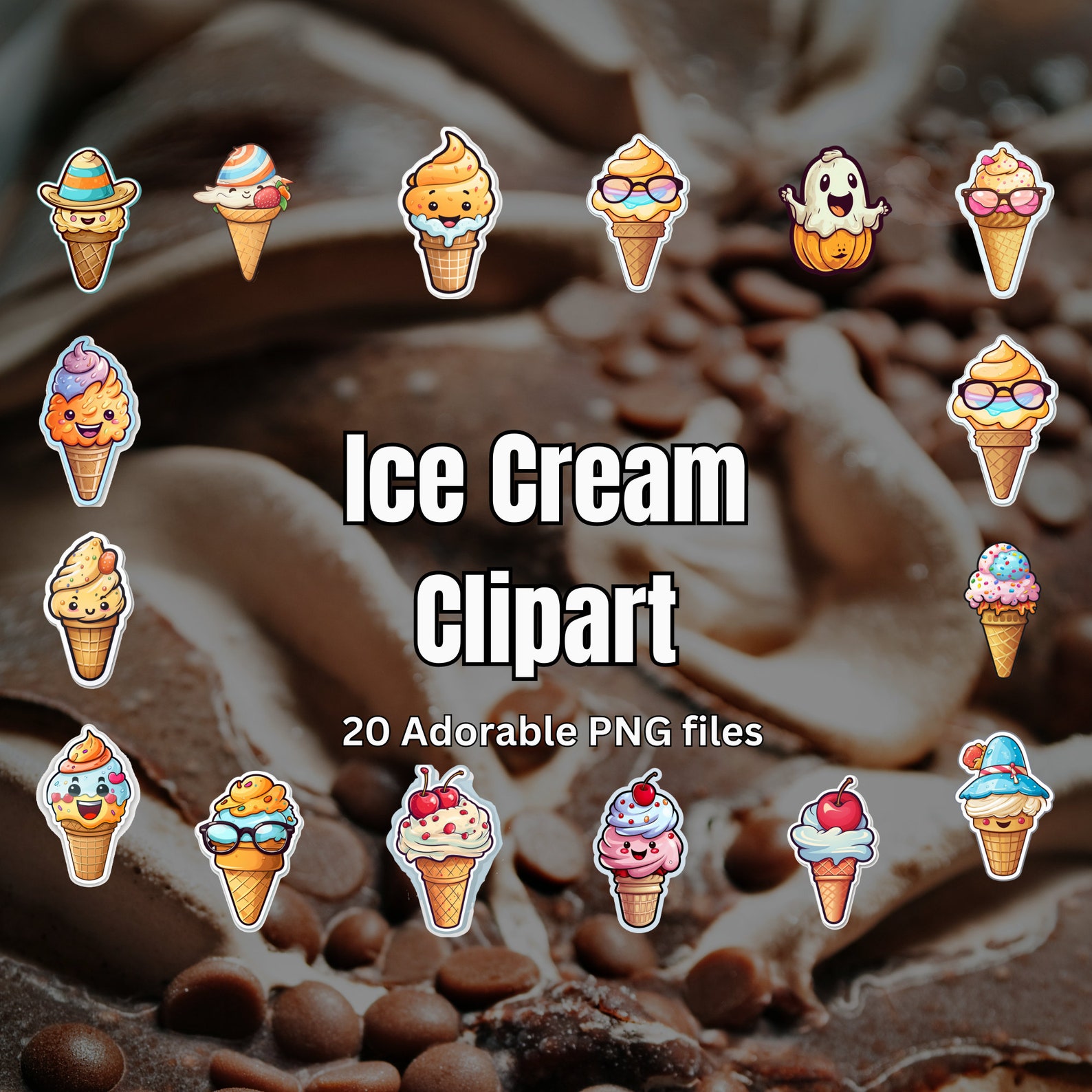 Ice Cream Cones Clipart | Cute Ice Cream Cones Clipart | Cartoon Ice ...