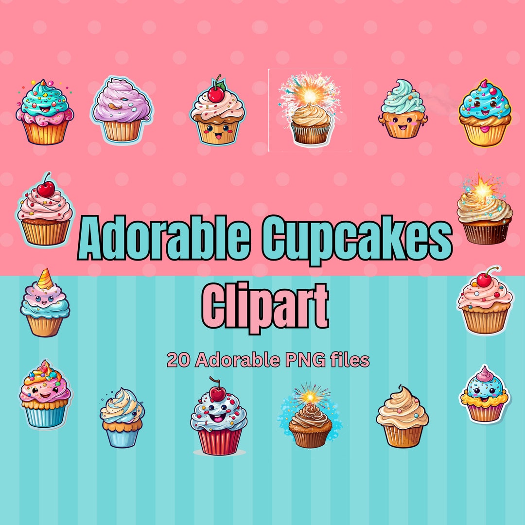 Cupcake Clipart | Cute Cupcake Clipart | Cartoon Cupcake | Clipart for ...