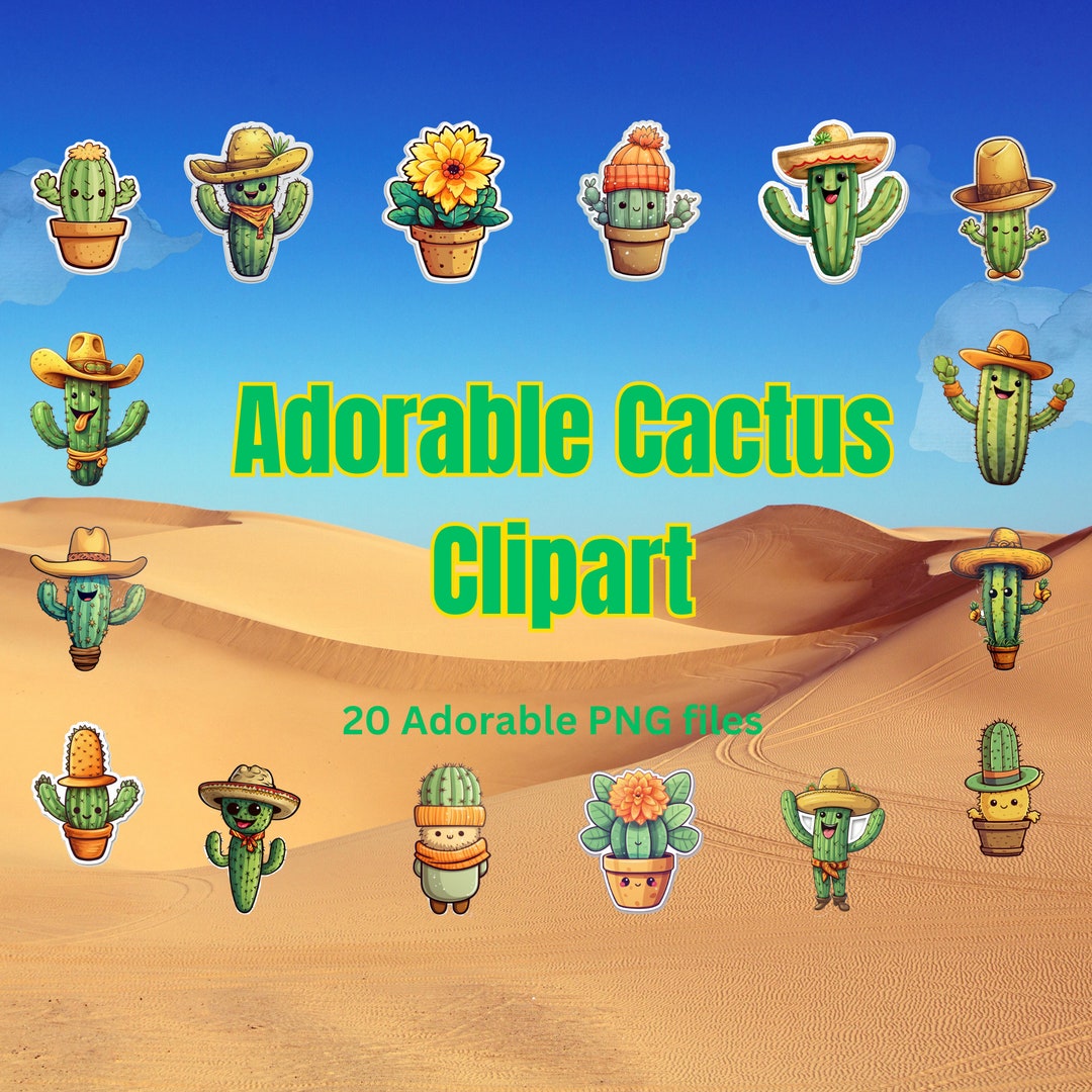 Cactus Clipart | Cute Cactus Clipart | Cartoon Cactus | Clipart for ...