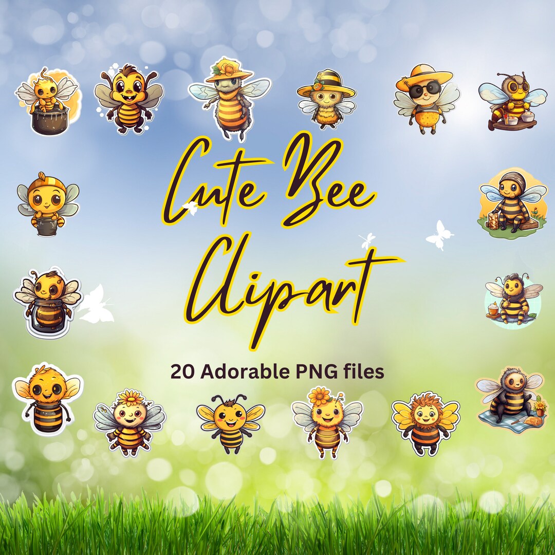 Bee Clipart | Cute Bee Clipart | Cartoon Bees| Clipart for Stickers ...