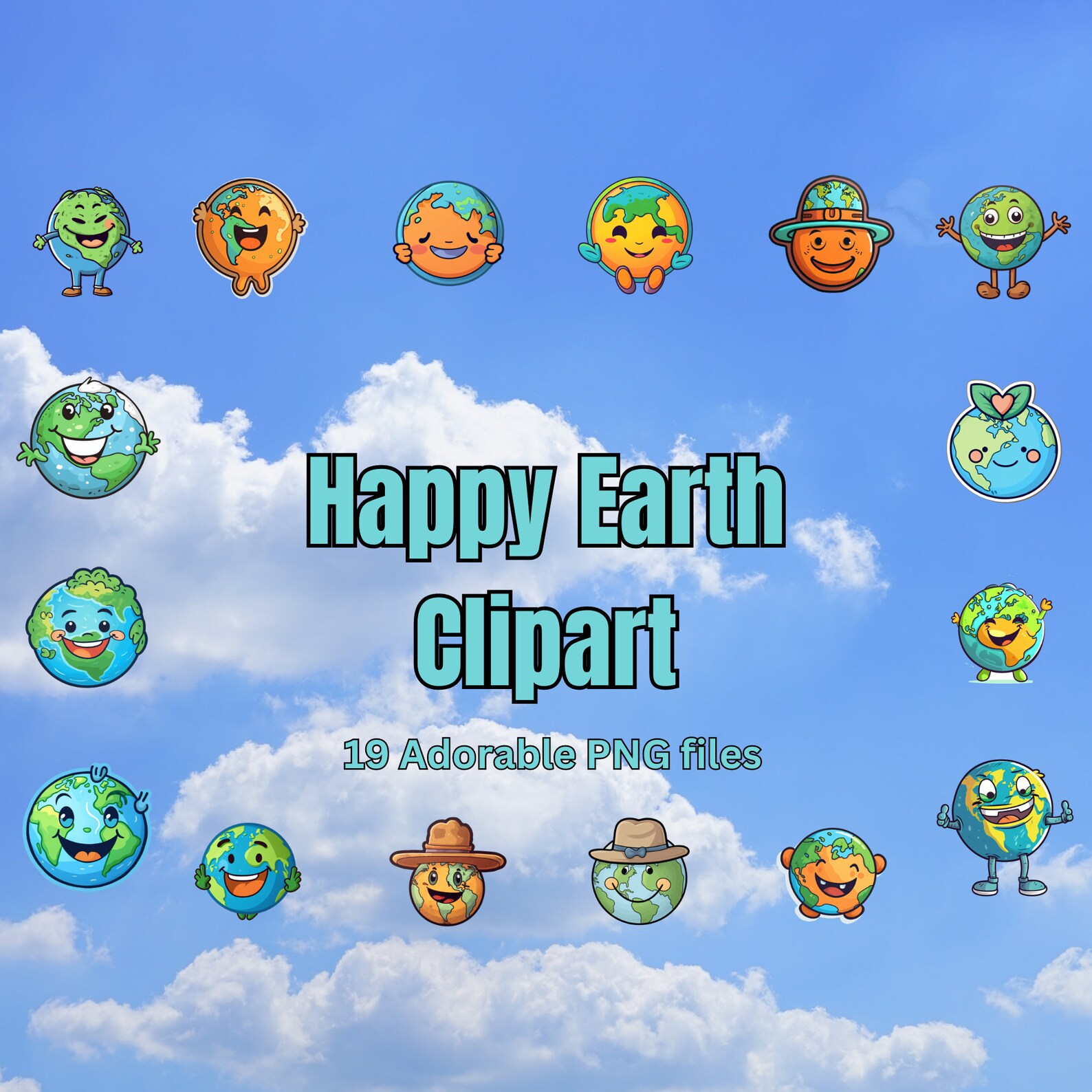 Earth Clipart | Cute Earth Clipart | Cartoon Earth | Clipart for ...
