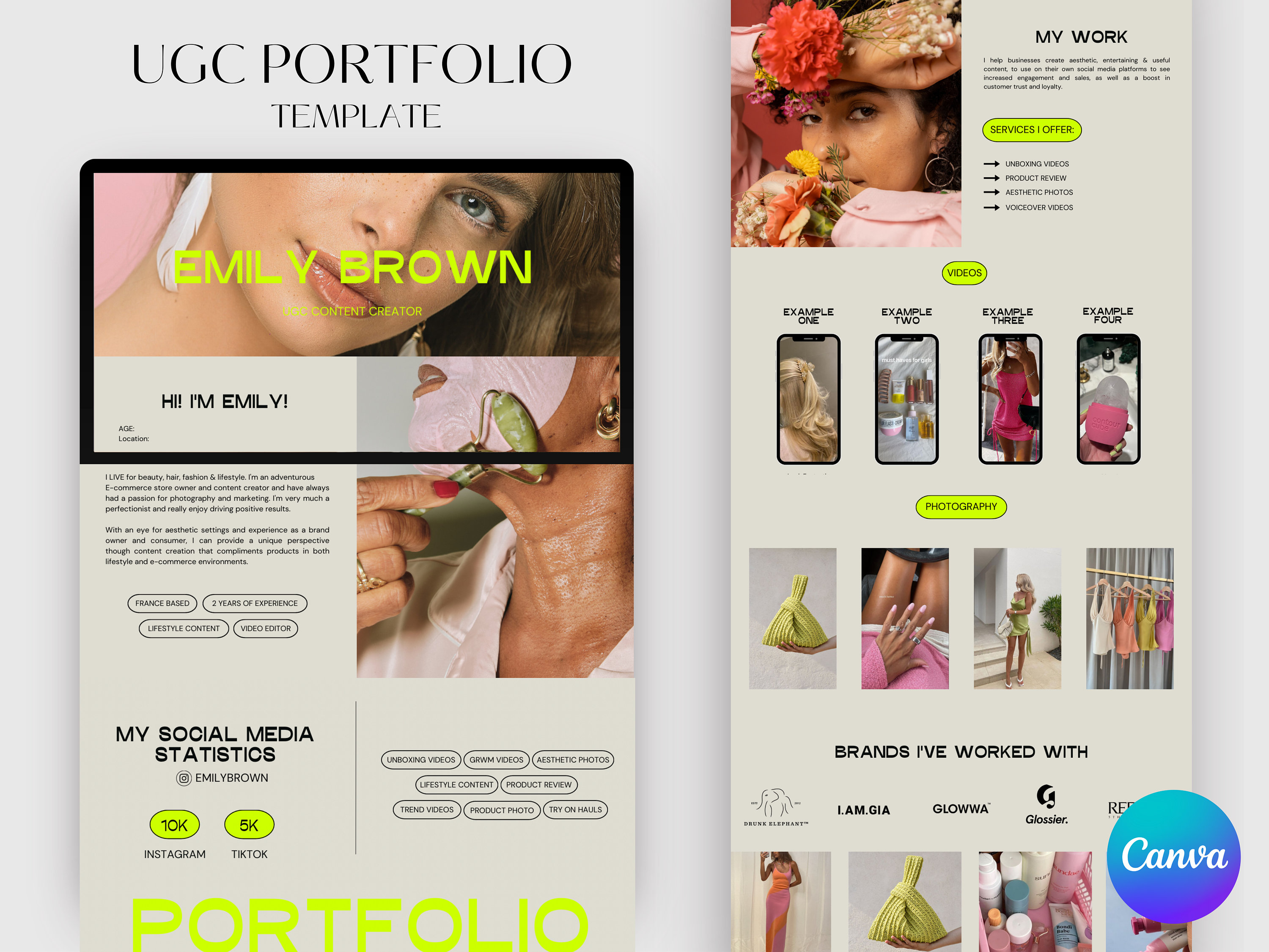 UGC Portfolio Template UGC Template UGC Media Kit Minimal Ugc Portfolio ...