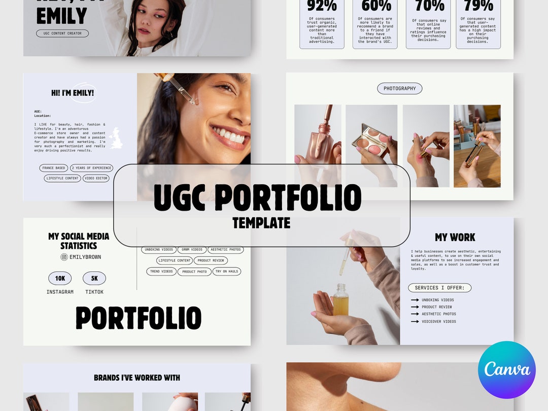 UGC Portfolio Template UGC Template UGC Media Kit Minimal Ugc Portfolio ...