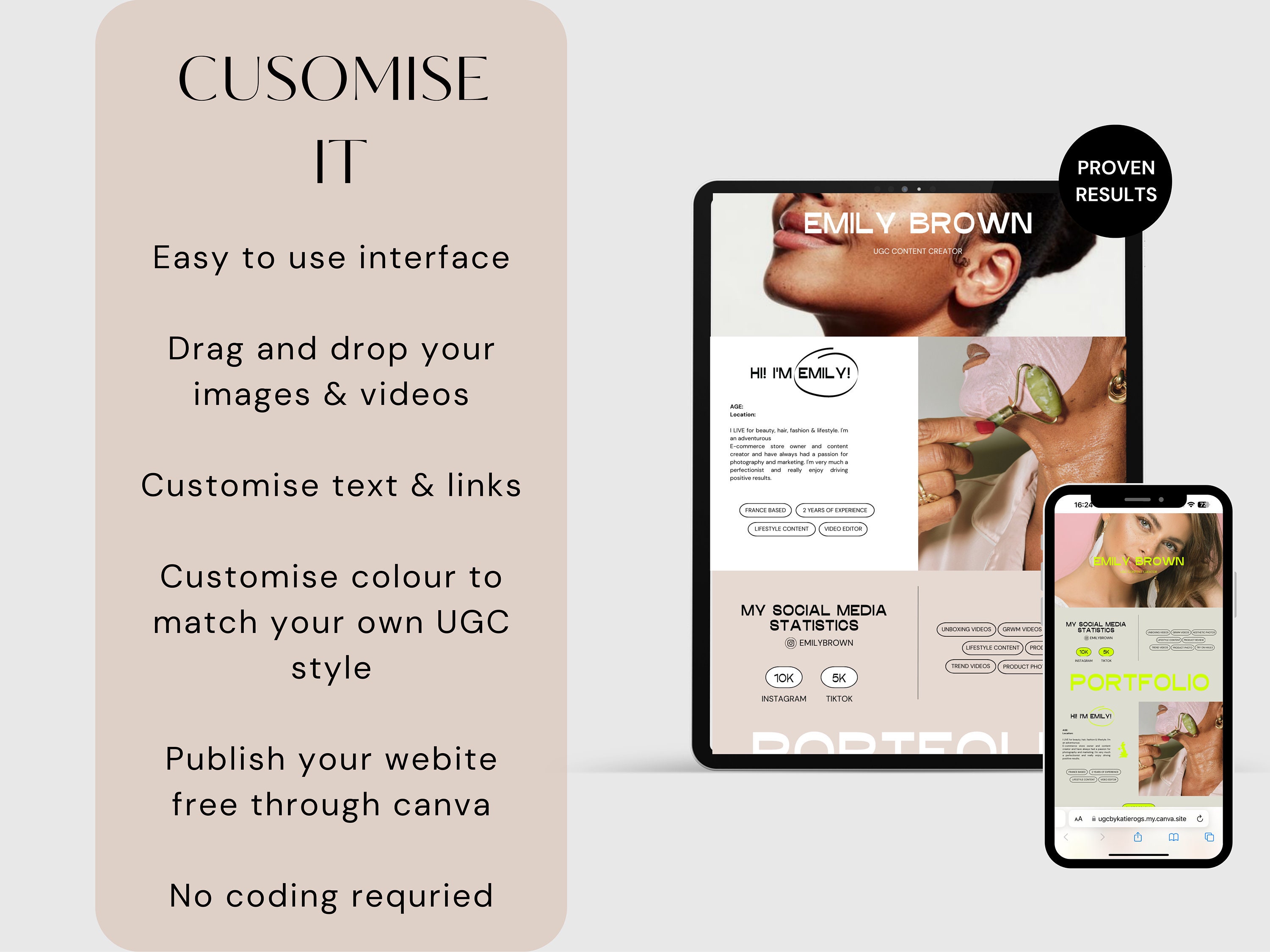 UGC Portfolio Template Ugc Template Ugc Media Kit Minimal Ugc Portfolio ...
