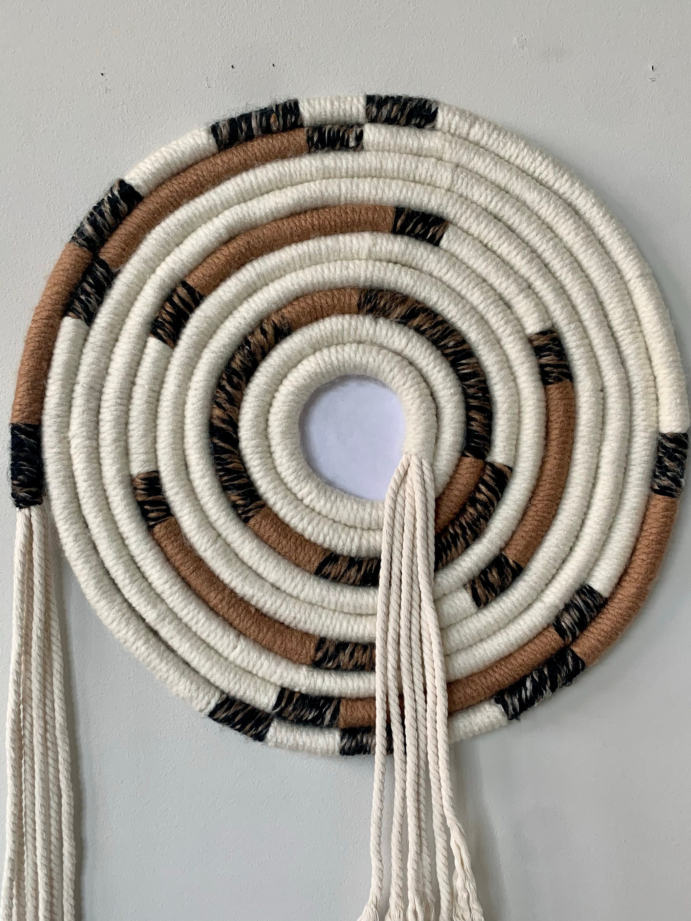 Circular Yarn Wall Hanging/yarn Art Wall Hanging/aesthetic Design/fiber ...
