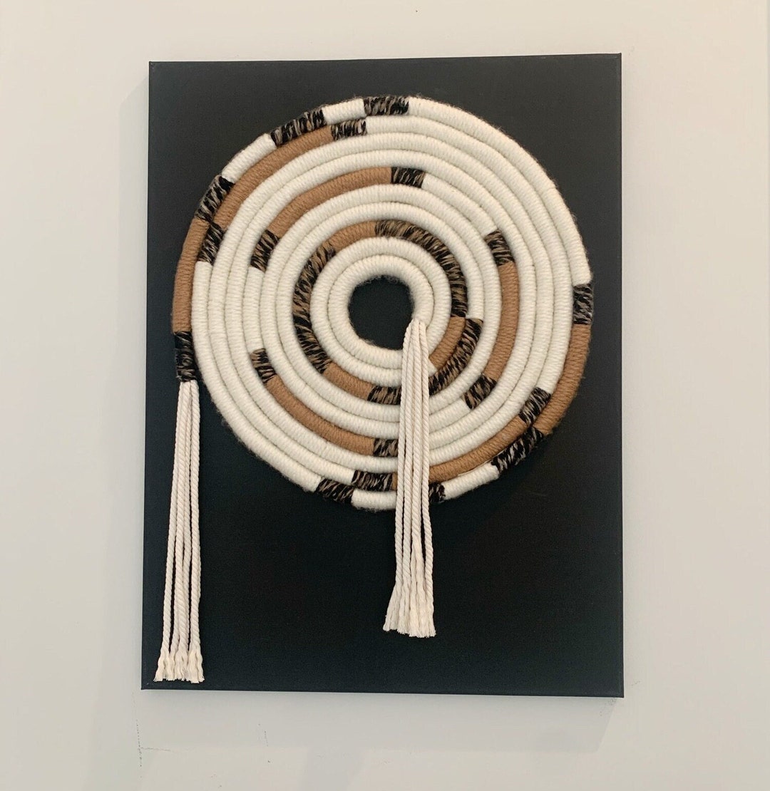 Circular Yarn Wall Hanging/yarn Art Wall Hanging/aesthetic Design/fiber ...