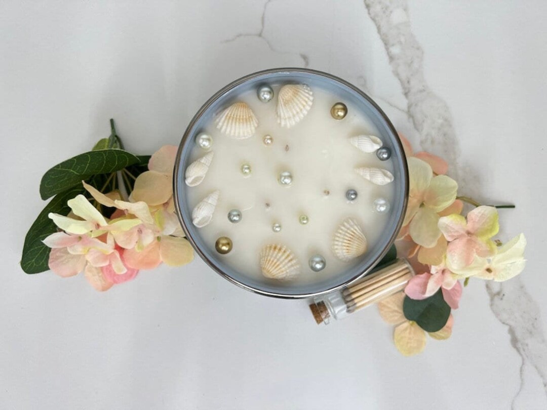 Tropical Sea Shells Candle, 16 Oz. Coconut Candle, 3 Wicks Candle ...
