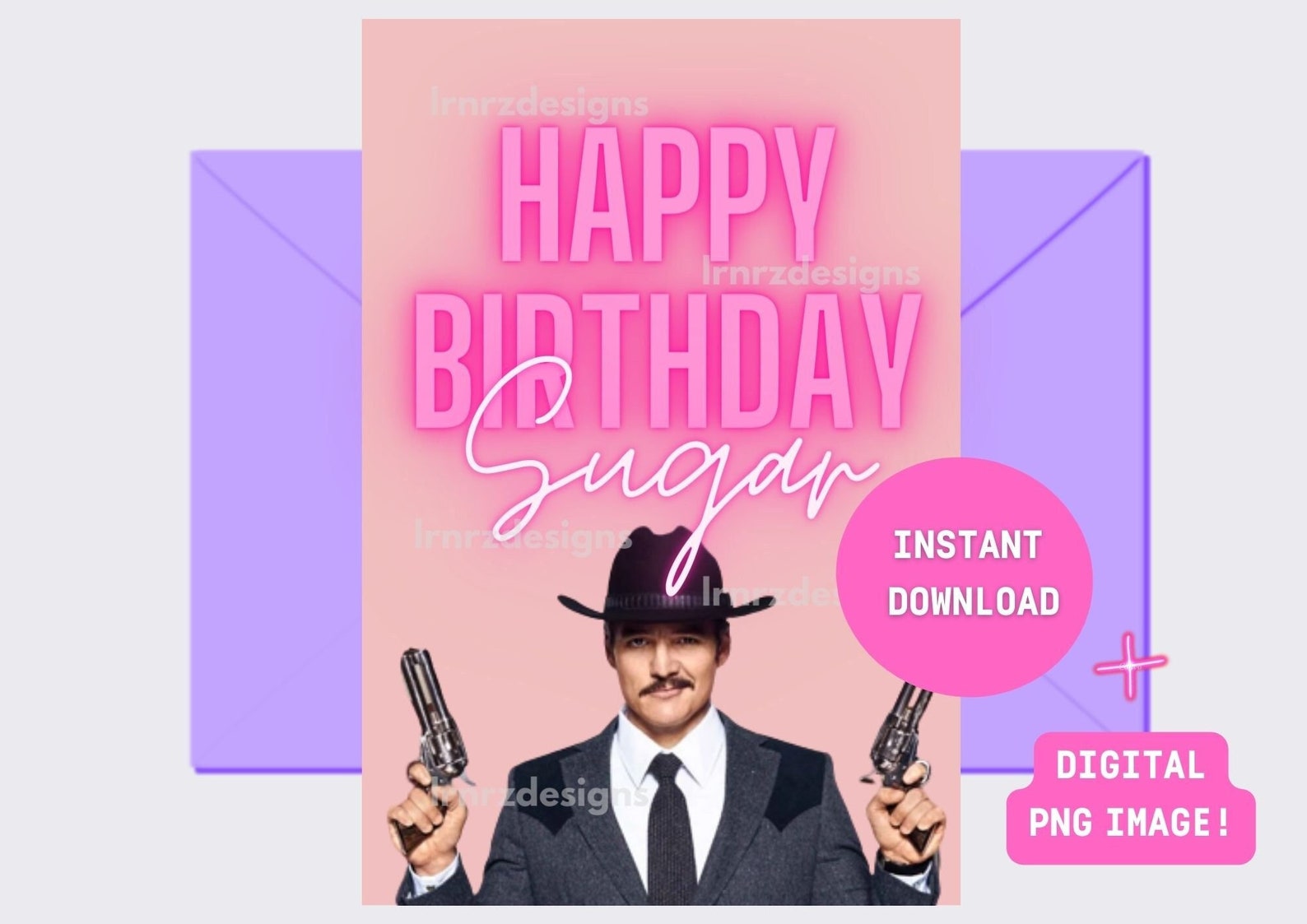 Pedro Pascal Birthday Card - Happy Birthday Sugar - Kingsman Themed ...