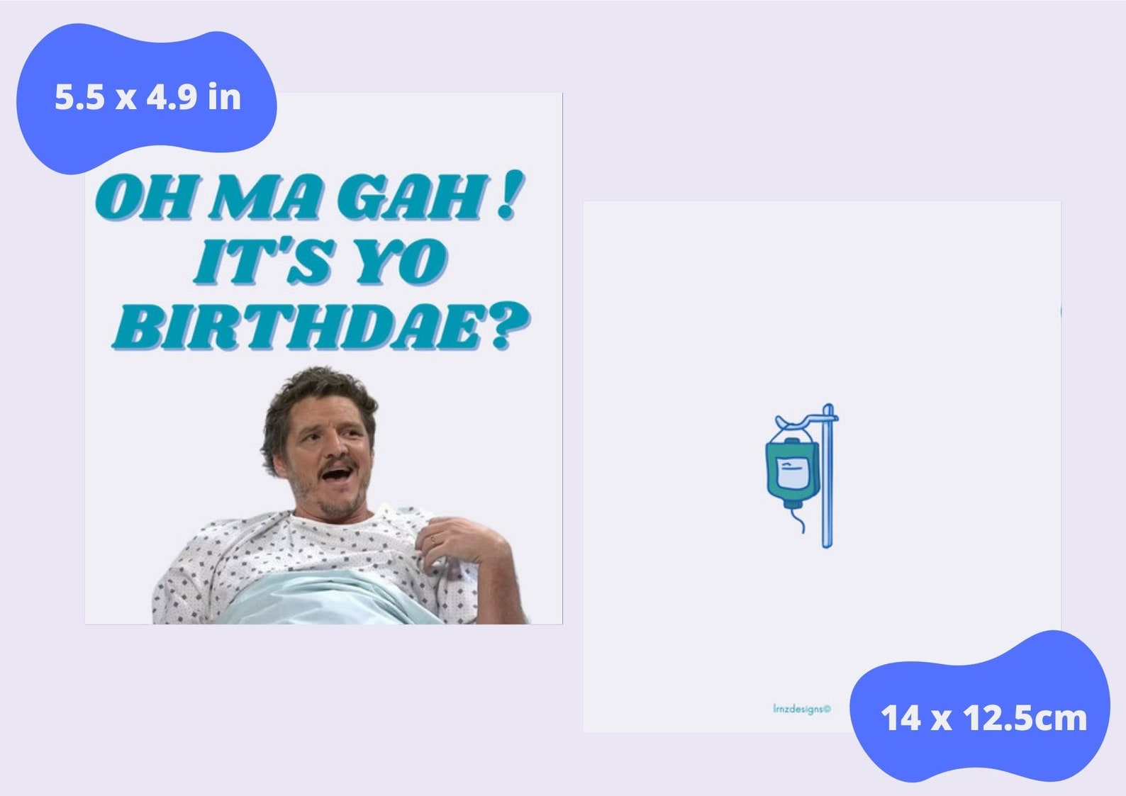 Pedro Pascal Birthday Card SNL Hospital Sketch Themed Card OMG Birthday ...