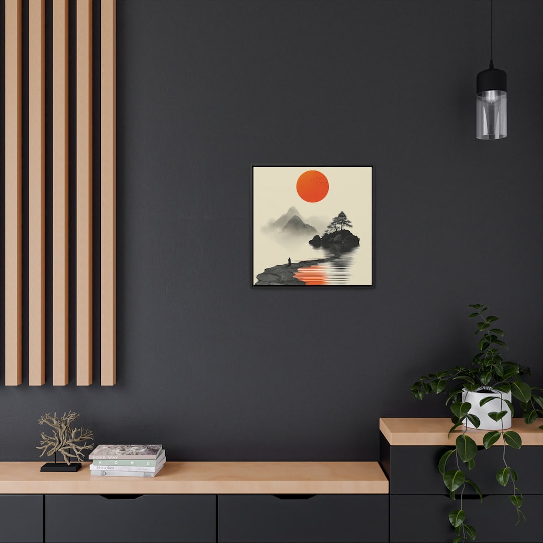 Japanese Canvas Painting, Original Art on Canvas, Japandi Wall Art ...