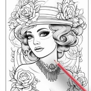 18 Pages Women of Cabaret Coloring Book Adult Coloring Pages, , Instant ...