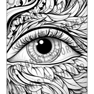 Colorist's Corner 25 Pages Mystic Visions Beautiful Eyes Adult Coloring ...