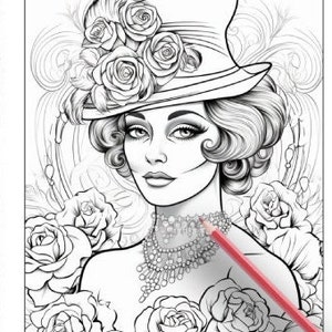 18 Pages Women of Cabaret Coloring Book Adult Coloring Pages, , Instant ...