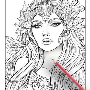 25 Pages Boho Bohemian Beauties Coloring Book Adult Coloring Pages ...