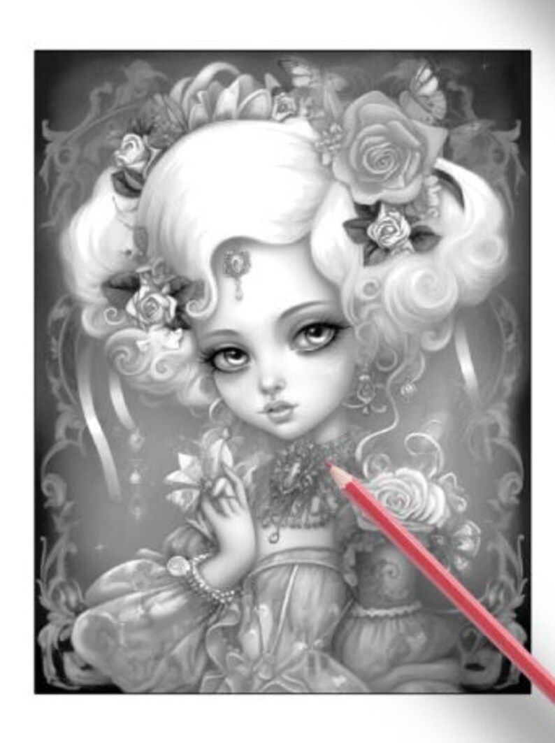 30 Pages Gothic Girls Coloring Book Adult Coloring Pages Kids - Etsy