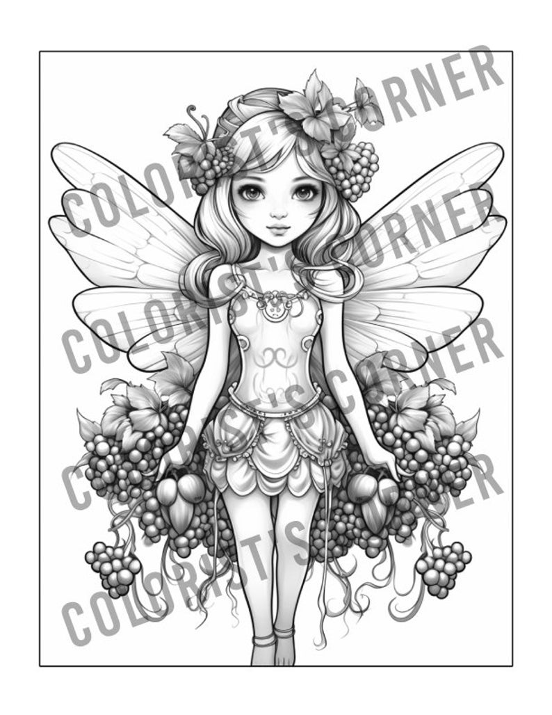 27 Pages Berry Fairy Adult Coloring Pages Fairies With - Etsy