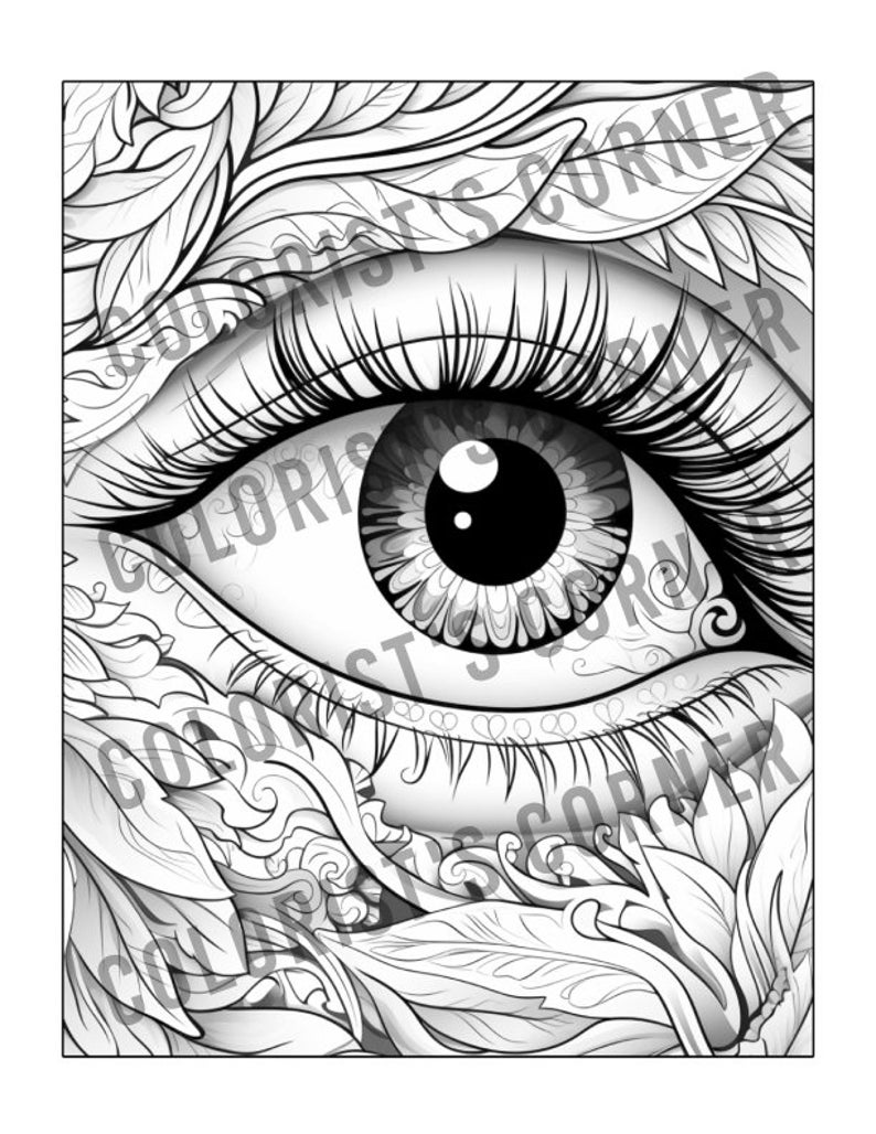 Colorist's Corner 25 Pages Mystic Visions Beautiful Eyes Adult Coloring ...