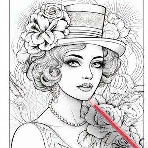18 Pages Women of Cabaret Coloring Book Adult Coloring Pages, , Instant ...