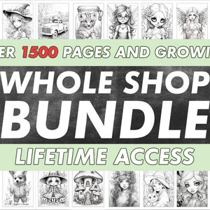 Whole Shop Bundle Adult Coloring Pages Grayscale Coloring Book - Etsy