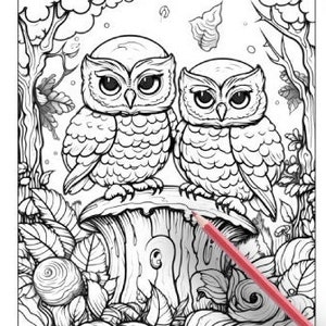 25 Pages Forest Owls Coloring Book - Animal Adult Coloring Pages ...