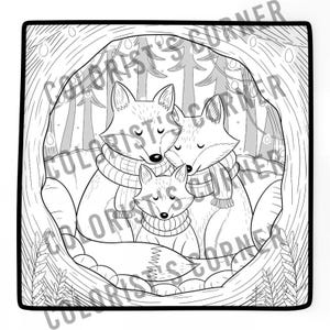 50 Pages Winter Hygge Coloring Book Adult Coloring Pages, Christmas ...