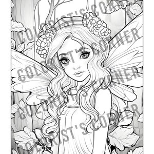 25 Pages Enchanted Forest Fairies Coloring Book - Adult Coloring Pages ...