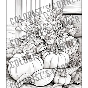 30 Pages Autumn Charm Country Fall Coloring Book Adult Coloring Pages ...