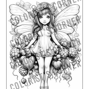 27 Pages Berry Fairy Adult Coloring Pages, Fairies With Strawberries ...