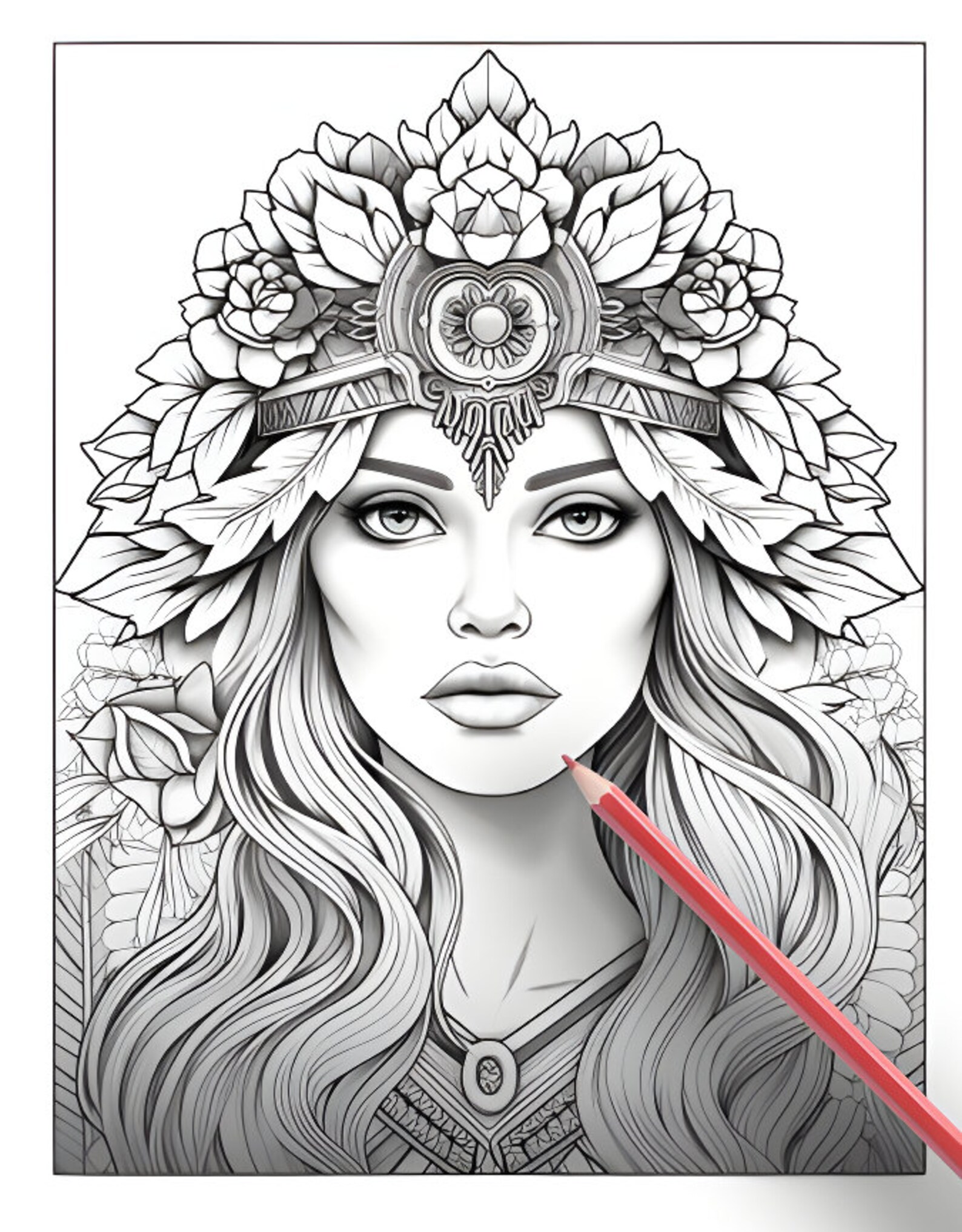 25 Pages Boho Bohemian Beauties Coloring Book Adult Coloring Pages ...