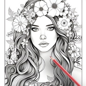 25 Pages Boho Bohemian Beauties Coloring Book Adult Coloring Pages ...