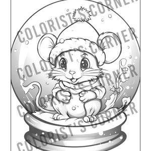 30 Pages Snow Globes Coloring Book Adult Coloring Pages, Christmas ...
