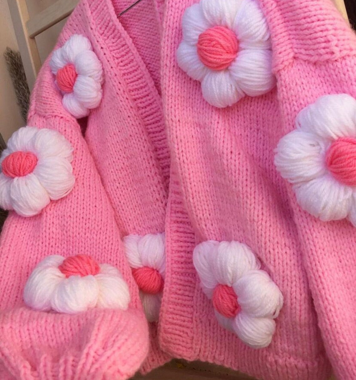 Daisy Cardigan, Chunky Cardigan, Crochet Daisy Cardigan, Handmade ...