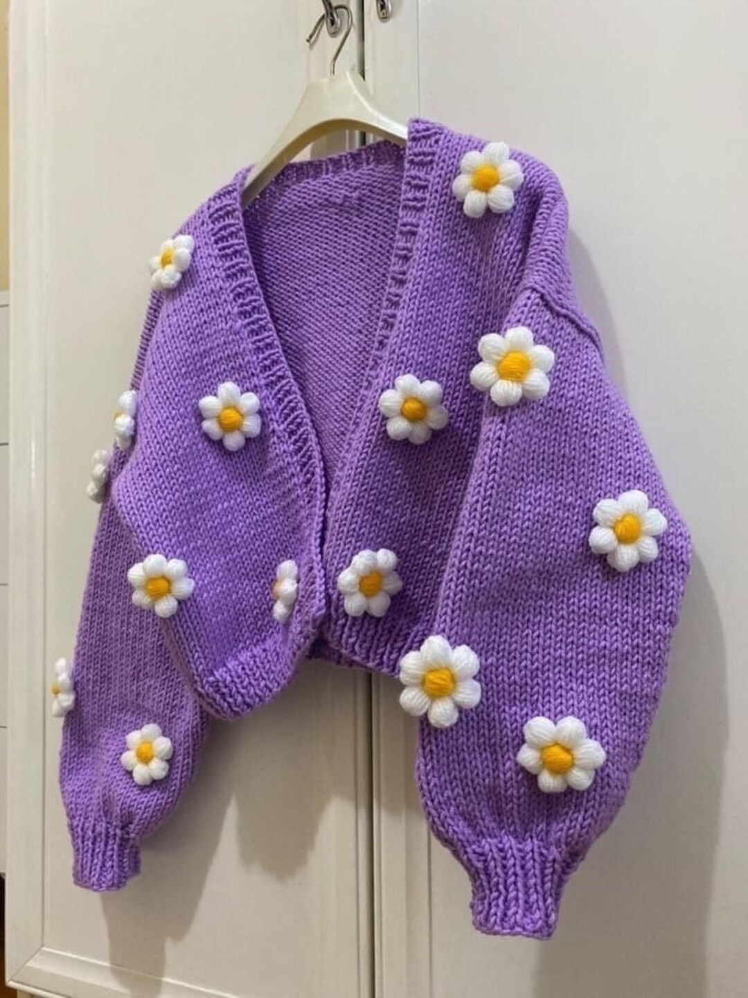 Daisy Cardigan, Chunky Cardigan, Crochet Daisy Cardigan - Etsy