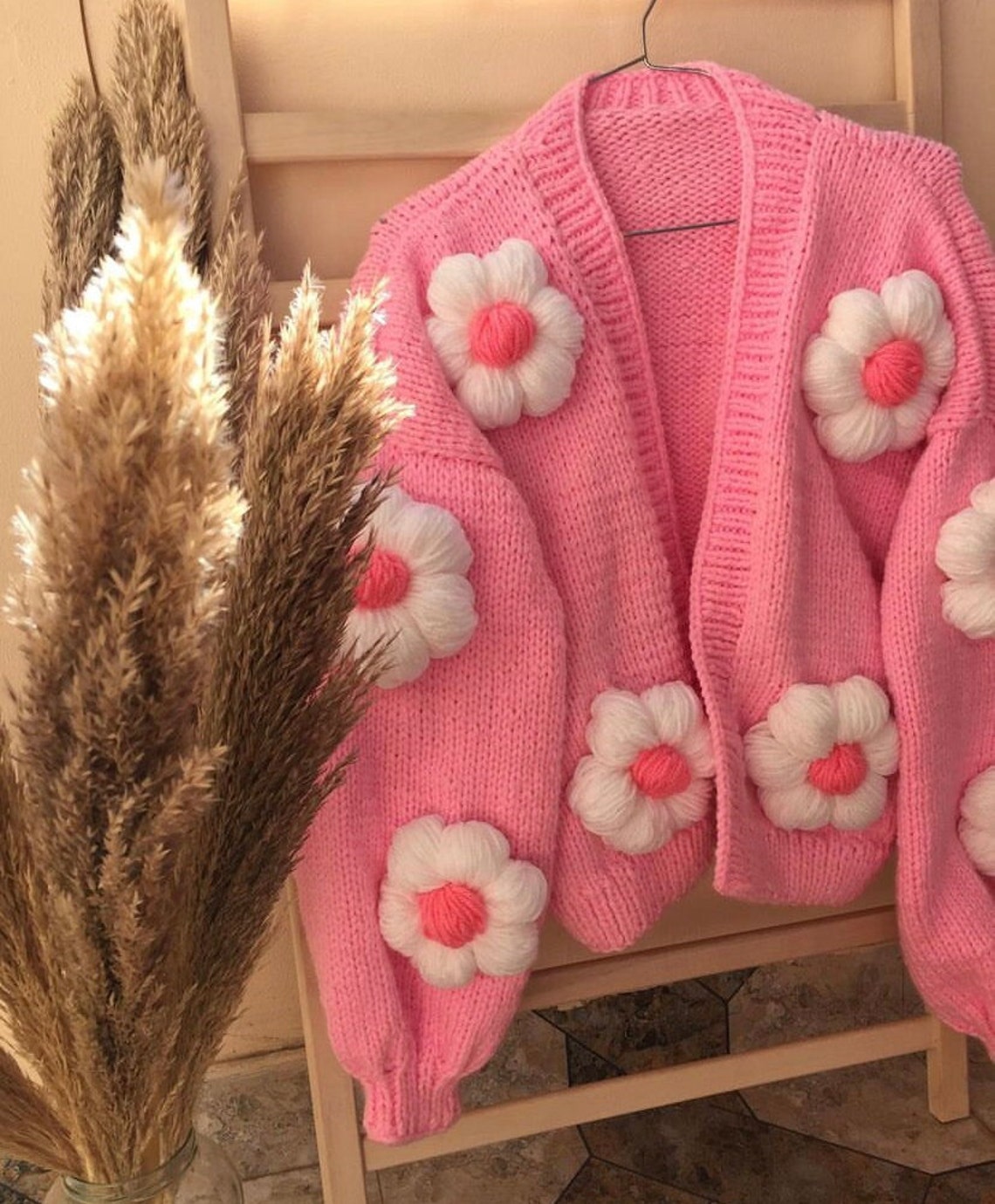 Daisy Cardigan, Chunky Cardigan, Crochet Daisy Cardigan, Handmade ...