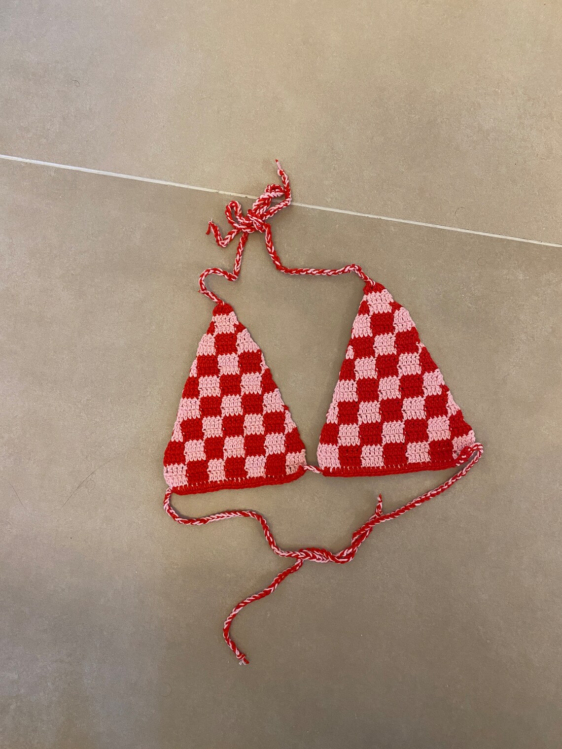 Checkered Crochet Bikini Set Crochet Bikini Crochet Bikini - Etsy
