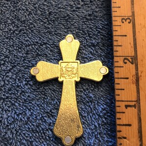 Magnetic Red and Gold Toned Rhinestone Cross - Etsy