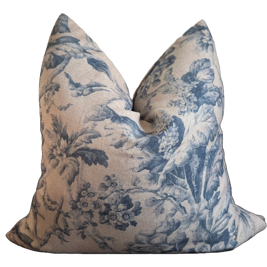 Rowynn Outdoor/indoor Pillow Cover, Floral, Blue, Beige, Tan, Bohemian ...