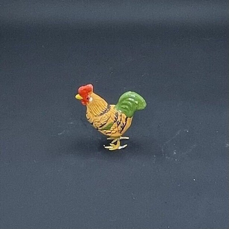 Elastolin Rooster Chicken Composition Farm Figure Figurine Metal Feet ...