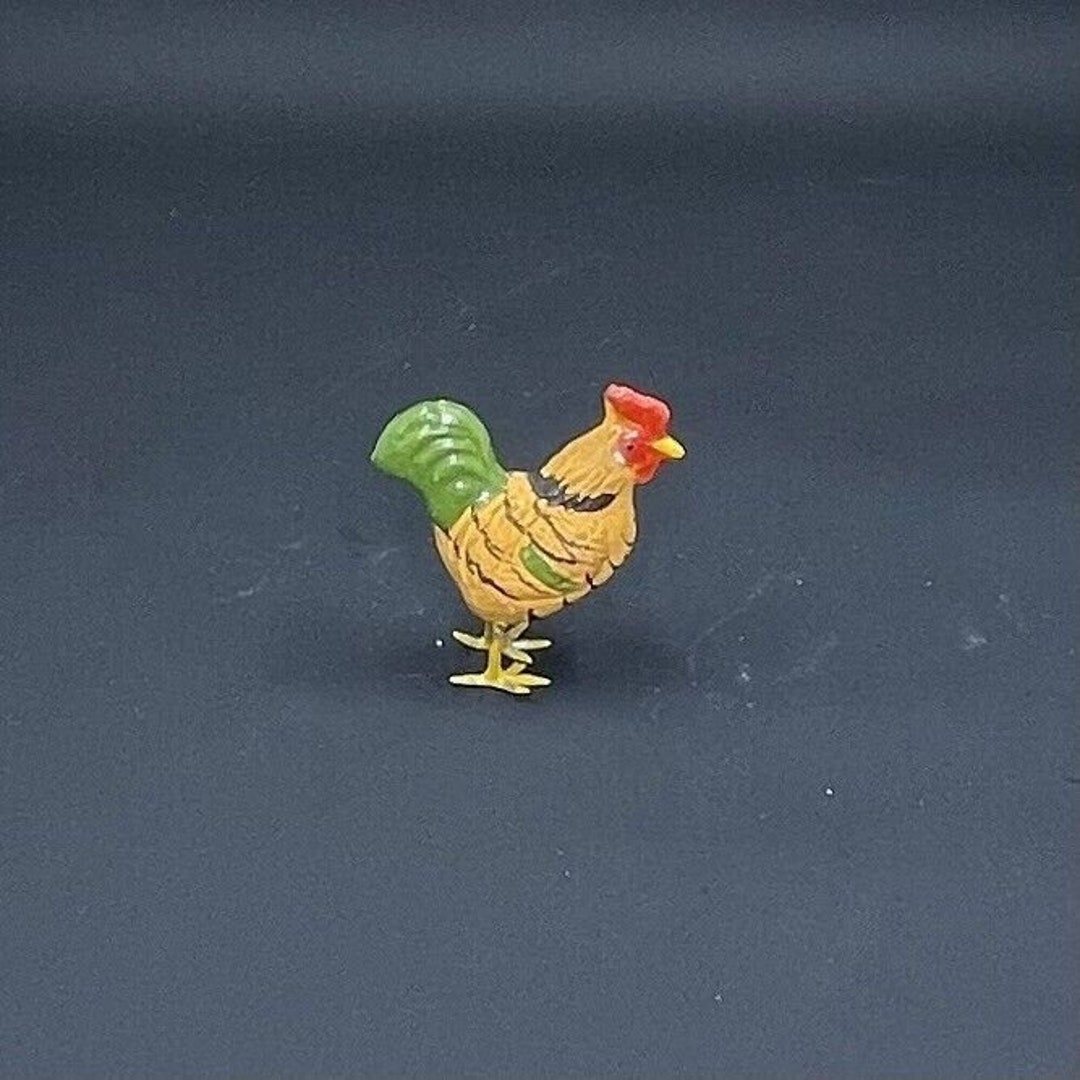 Elastolin Rooster Chicken Composition Farm Figure Figurine Metal Feet ...