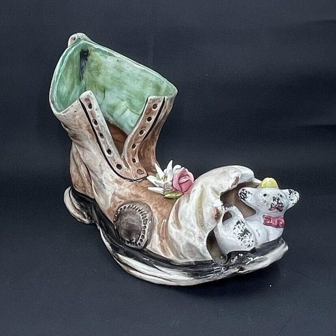 Vintage Capodimonte Porcelain Hobo Boot Planter B385-2 Flower - Etsy