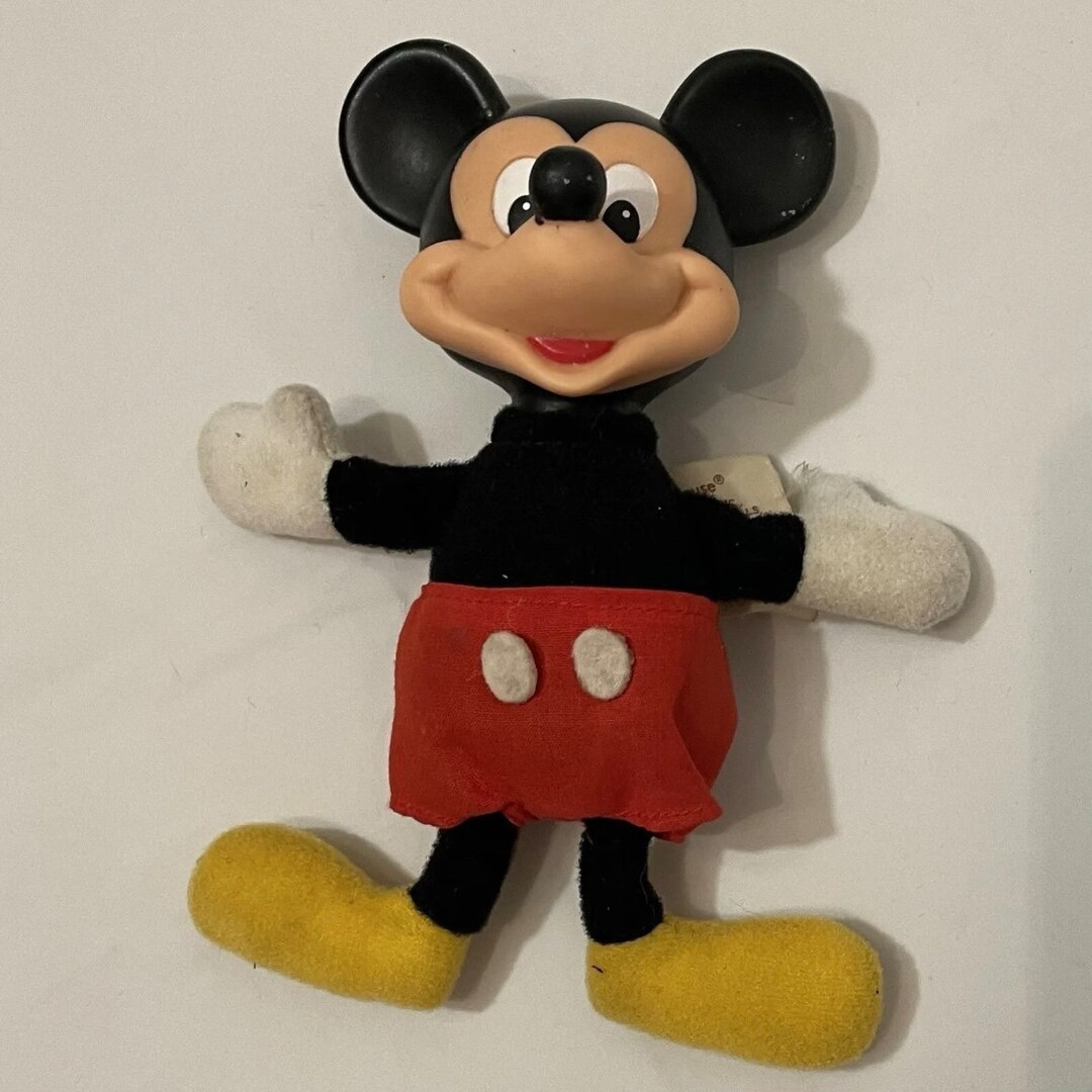 Walt Disney Mini Collection Mickey Mouse Applause Rubber Face Soft Body ...