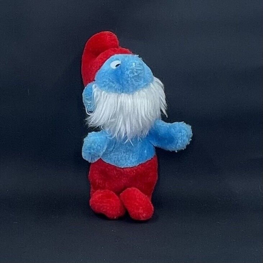 Papa Smurf Plush Toy Vintage 1981 Smurfs 7 Wallace Berrie Stuffed ...