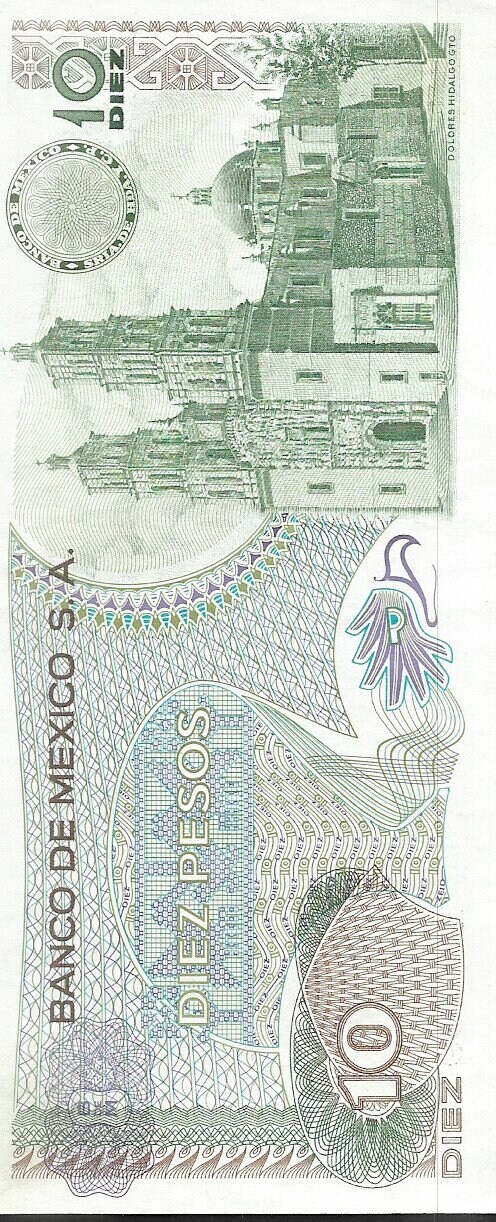 Mexican Bills New, Uncirculated 10 Pesos NC 1973, 1975, 1977 ...