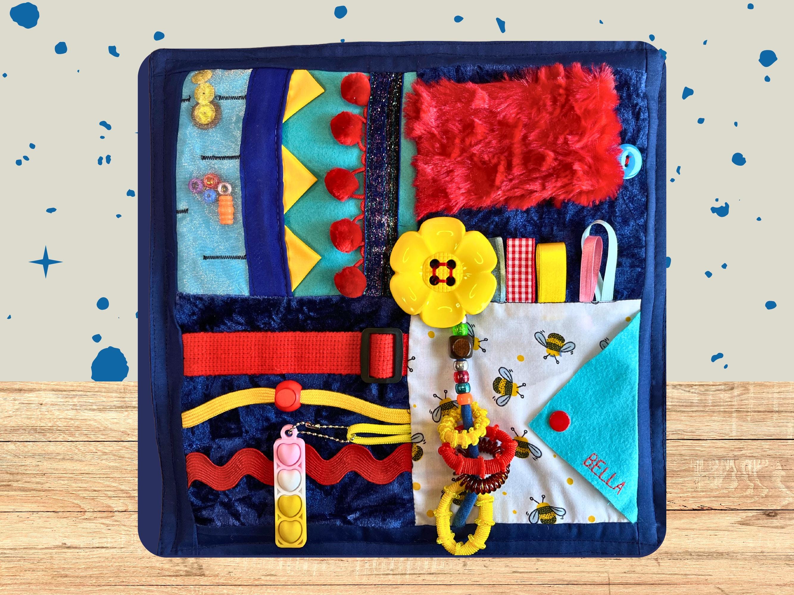 Personalised Fidget Blanket, Bright Sensory Tactile Centre, Soothing ...