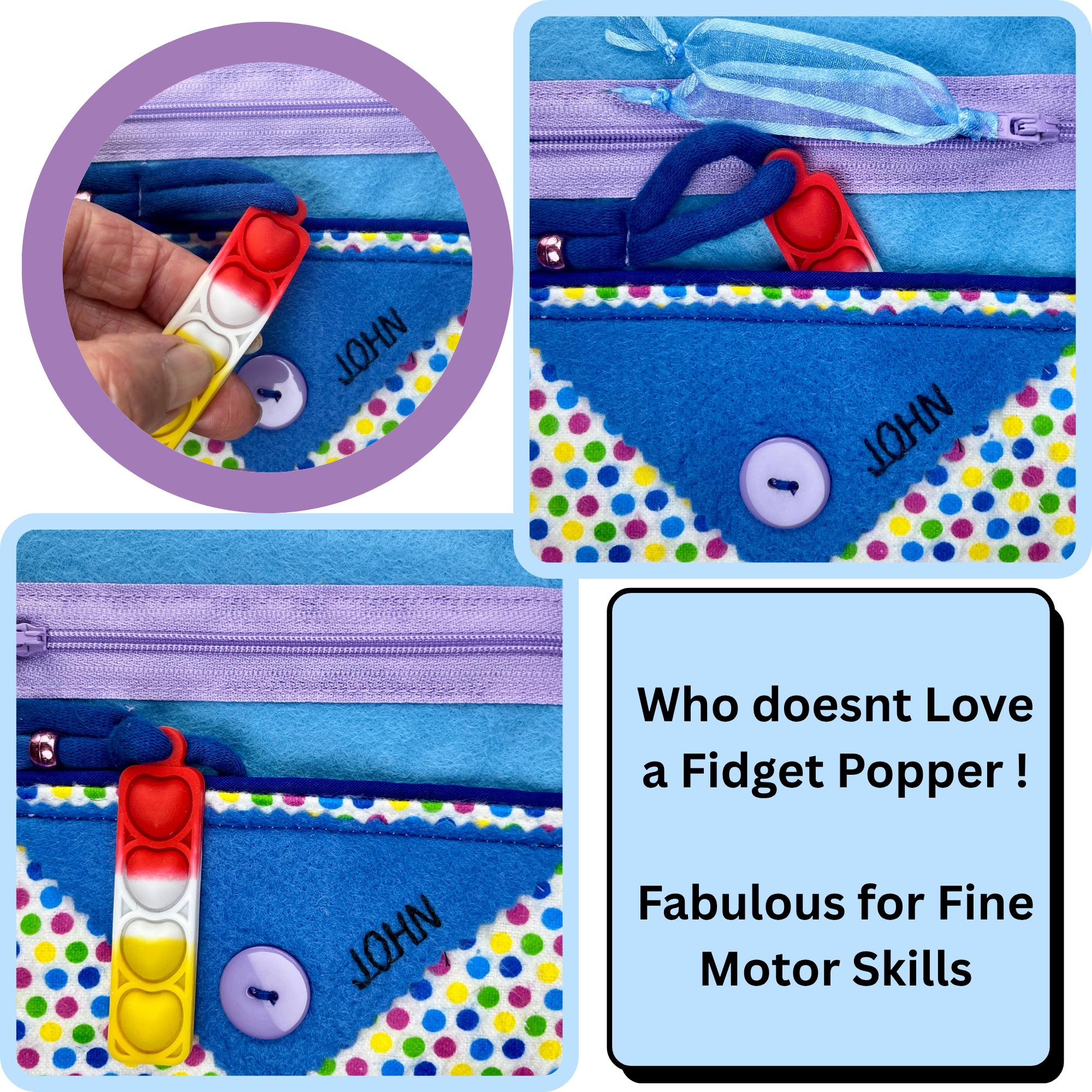 Medium Personalised Sensory Fidget Blanket, Calming Activity Pad ...
