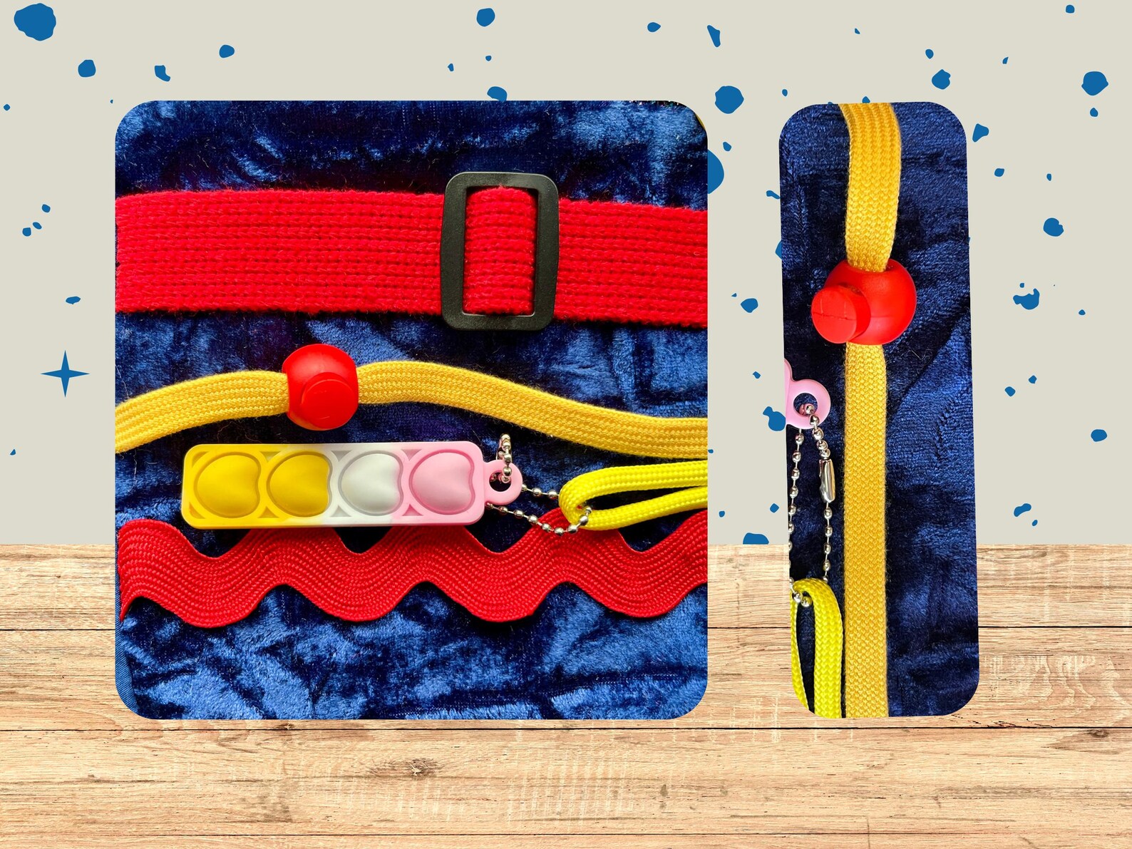 Personalised Fidget Blanket, Bright Sensory Tactile Centre, Soothing ...