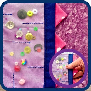 Personalised Calming Fidget Blanket, Bright Sensory Twiddle Pad ...