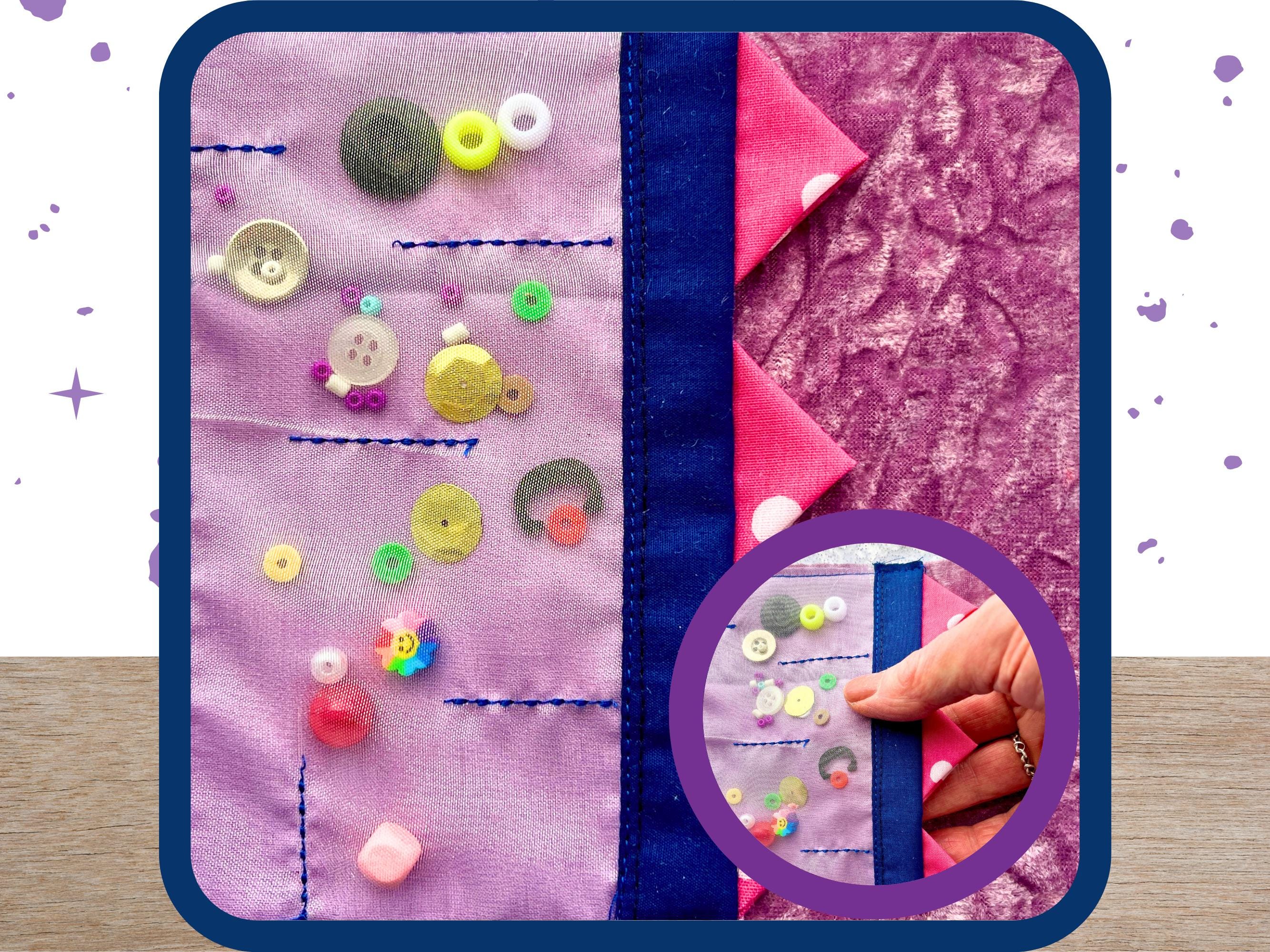 Personalised Calming Fidget Blanket, Bright Sensory Twiddle Pad ...